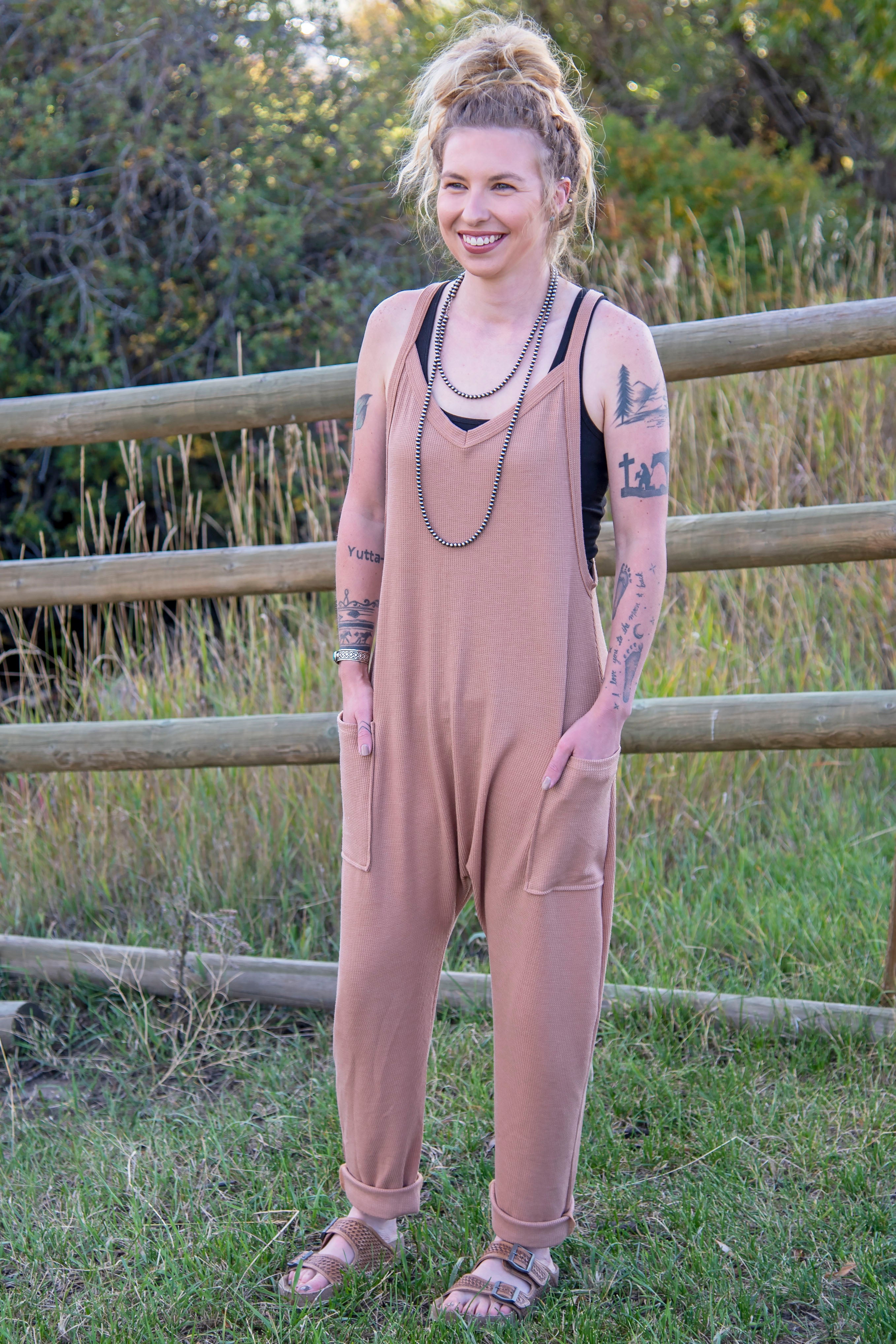 Harem Jumpsuit *Camel – Ranchy Riatas Boutique