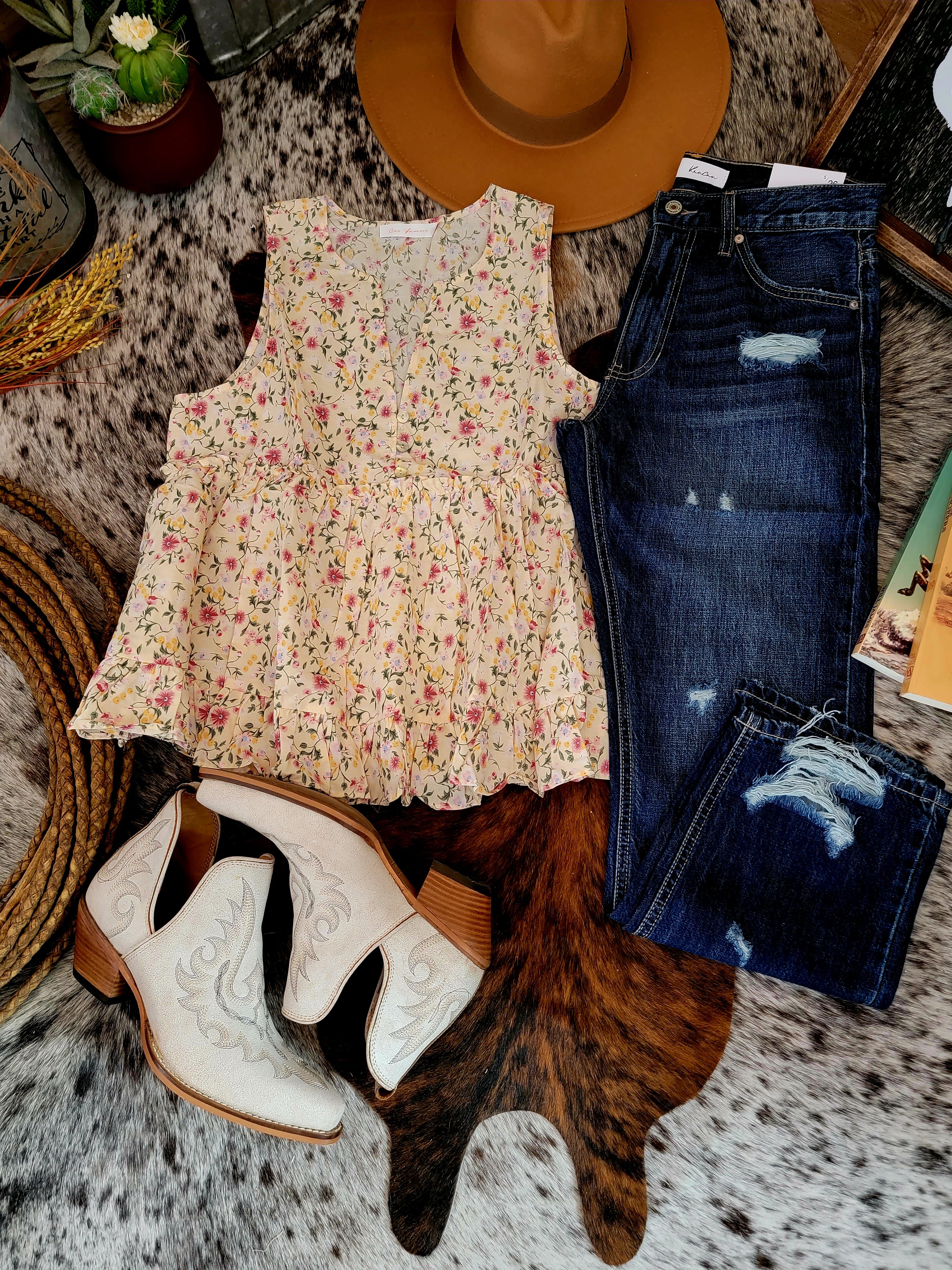 Harper Top (Cream) – Ranchy Riatas Boutique